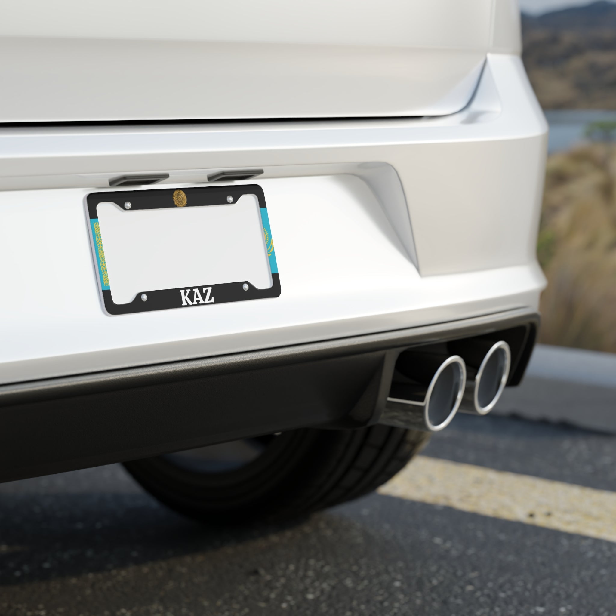 KZ Flag National Emblem License Plate Frame | Cultics
